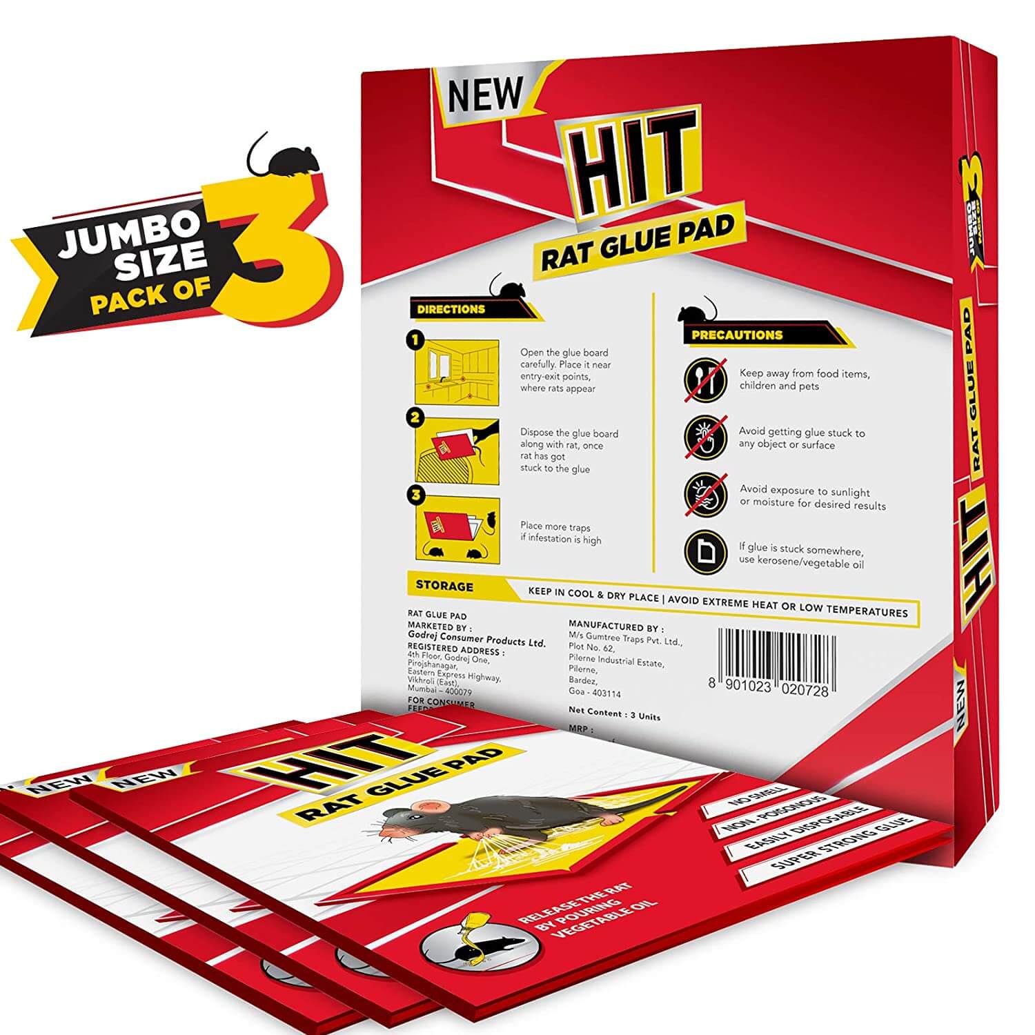 HIT – ljepiljiva podloga za miševe 50g / 3 komada - DiviCo